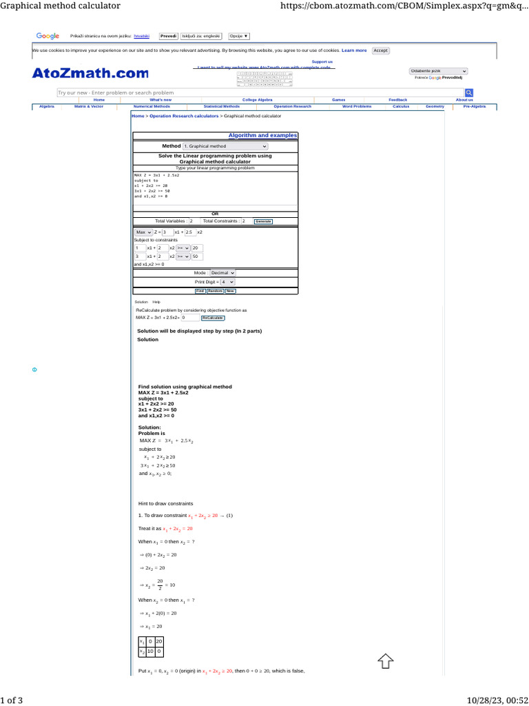 Graphical Method Calculator | PDF | Linear Programming | Inequality ... Graphical Method Calculator | PDF | Linear Programming | Inequality ...