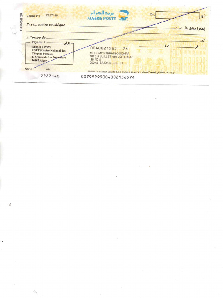 Cheque Barre 8387961 | PDF