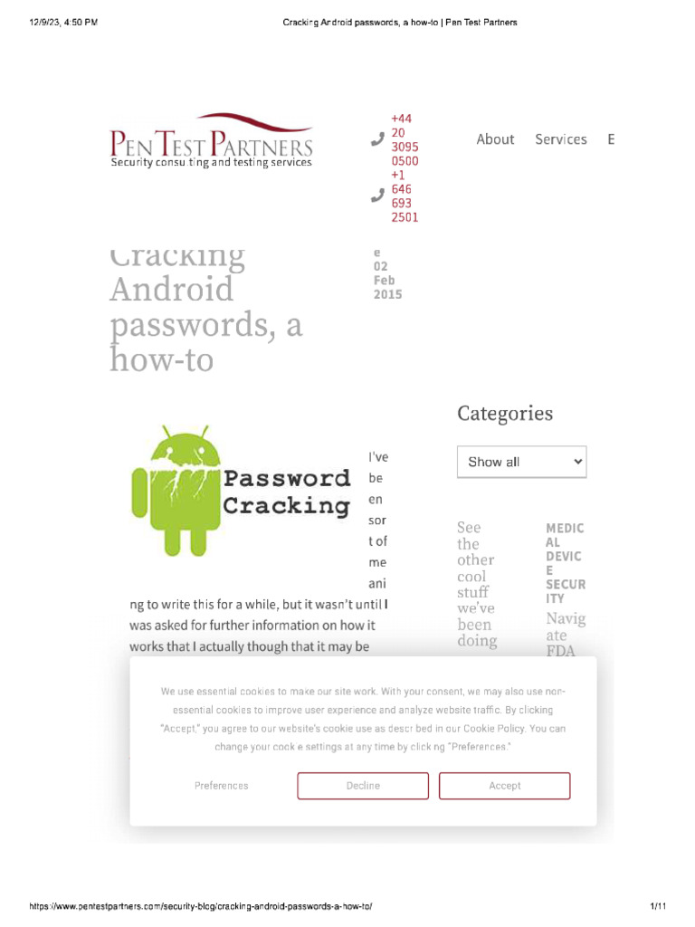 Cracking Android passwords, a how-to _ Pen Test Partners | PDF