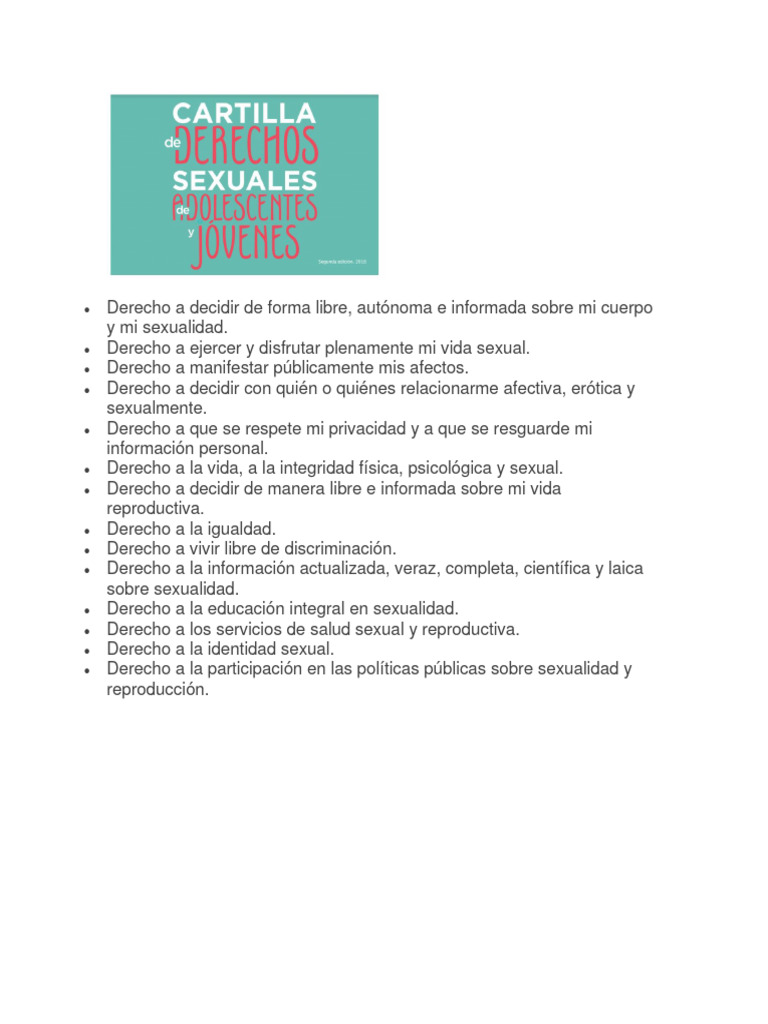 Cartilla De Derechos Sexuales Pdf