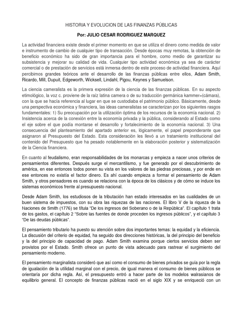 Evolucion de Las Finanzas Publicas | Descargar gratis PDF | Impuestos | Economias