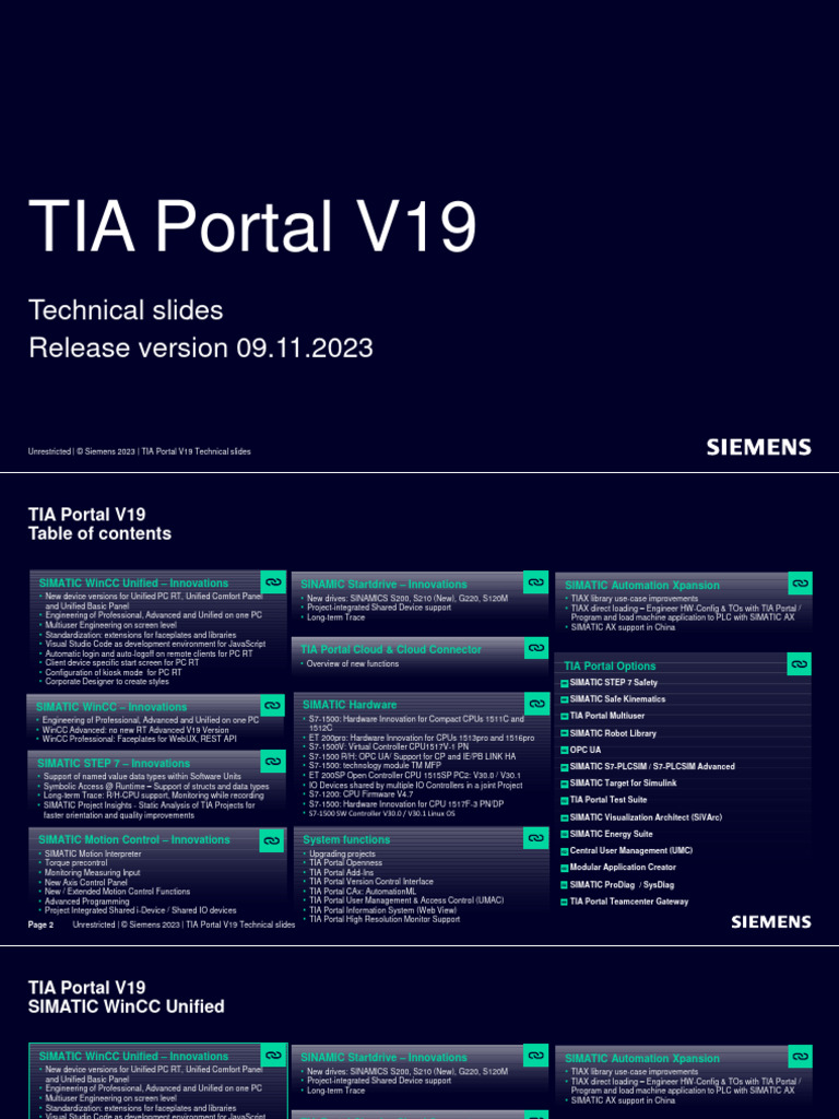 TIA Portal V19 Technical Slides EN | PDF | Programmable Logic Controller | Library (Computing)