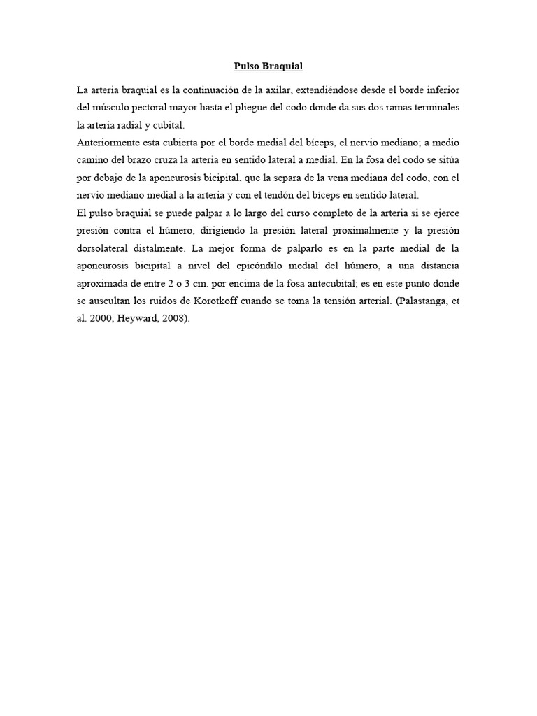 Pulso Braquial | PDF