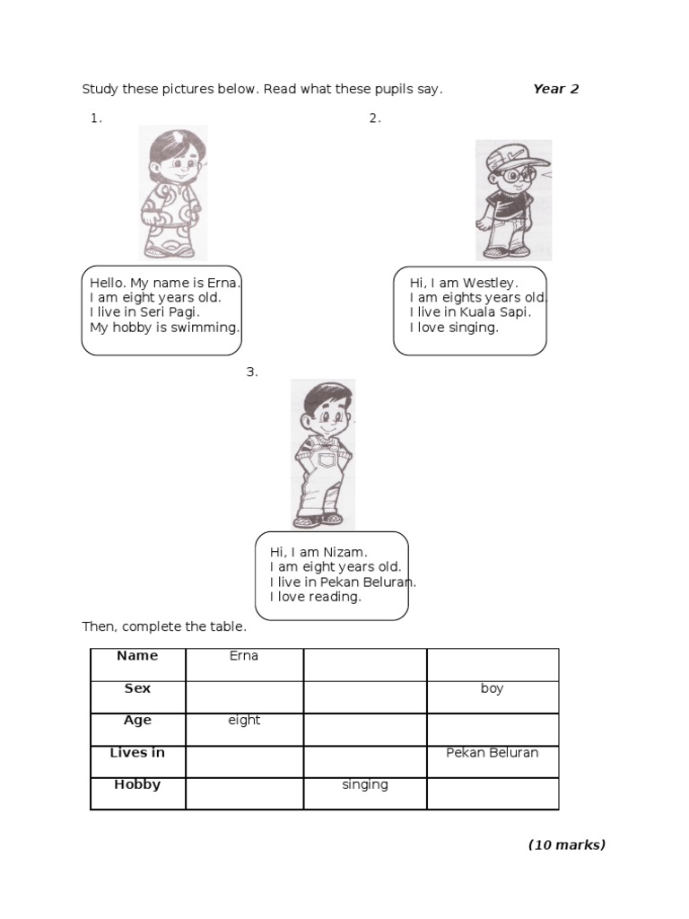 Year 2 English Language Activities | PDF