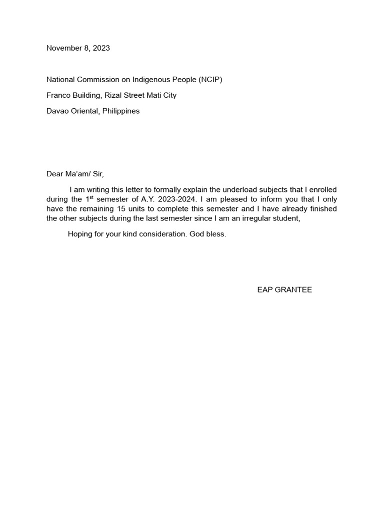 Justification Letter 030519 | PDF