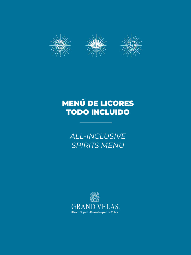 Menú de Licores Todo Incluido | PDF | Bebidas alcohólicas | Bebidas ...