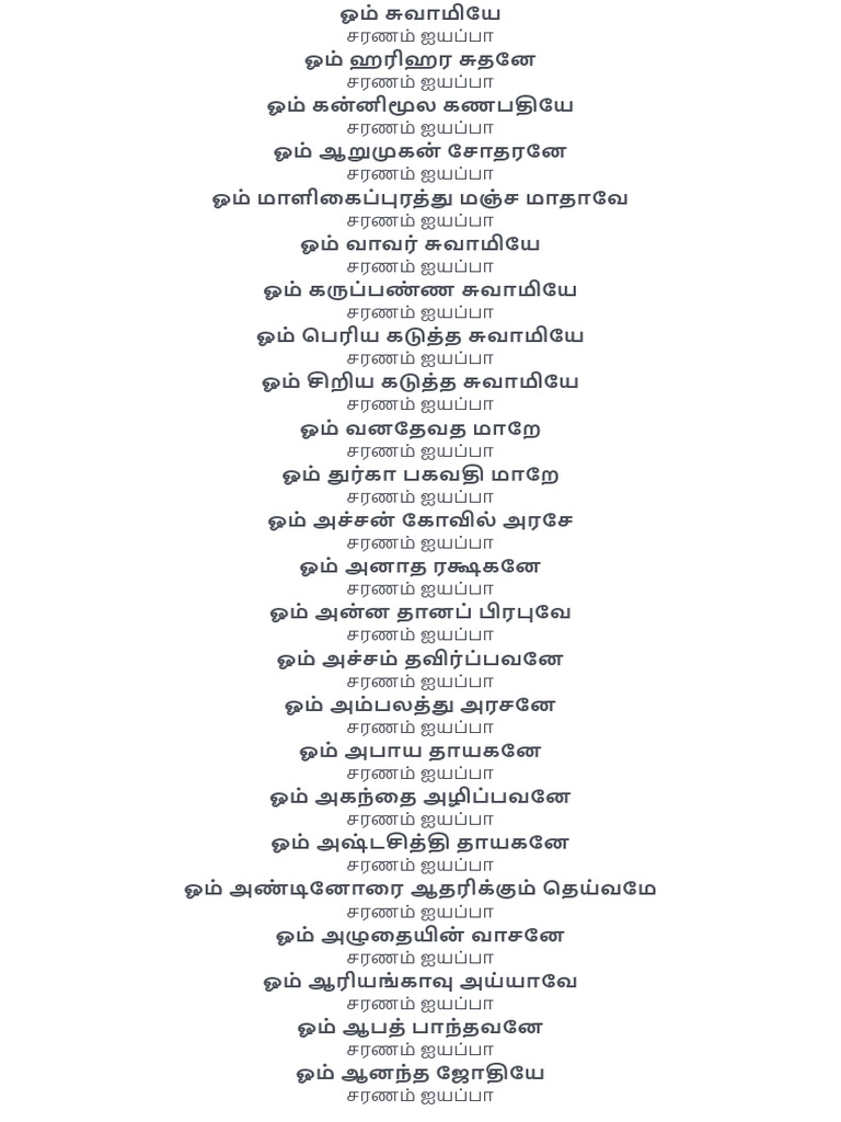 Samy Saranam Ayyappan Saranam Saranam | PDF