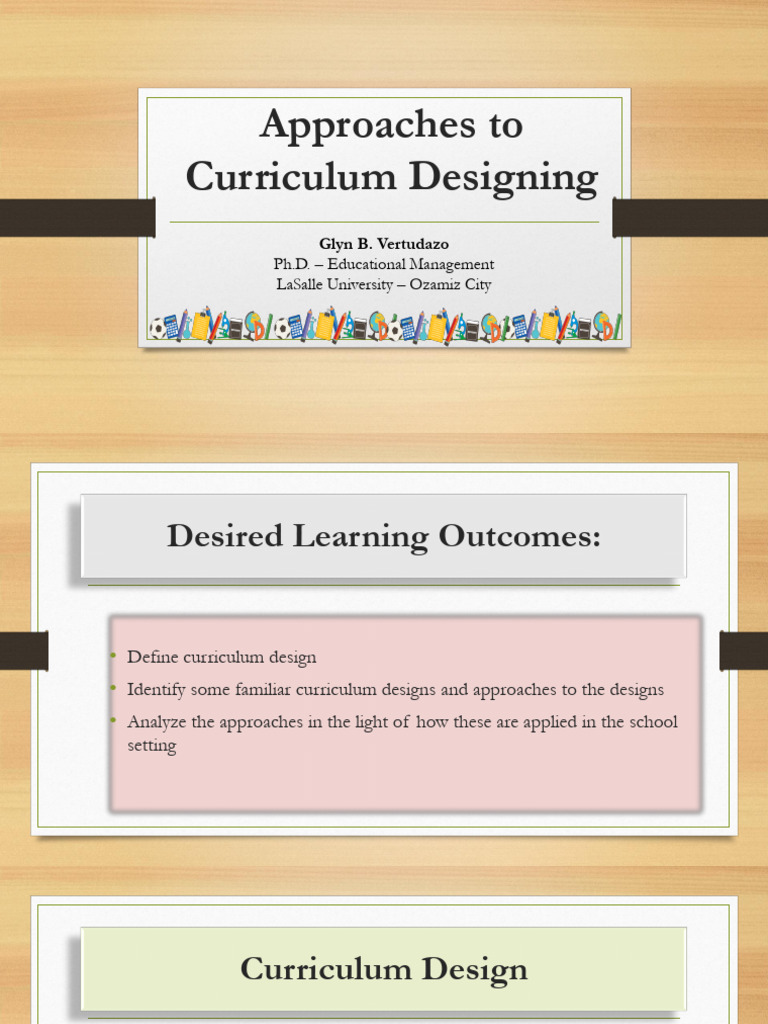 Curriculum Design Approaches Guide | PDF | Curriculum | Learning