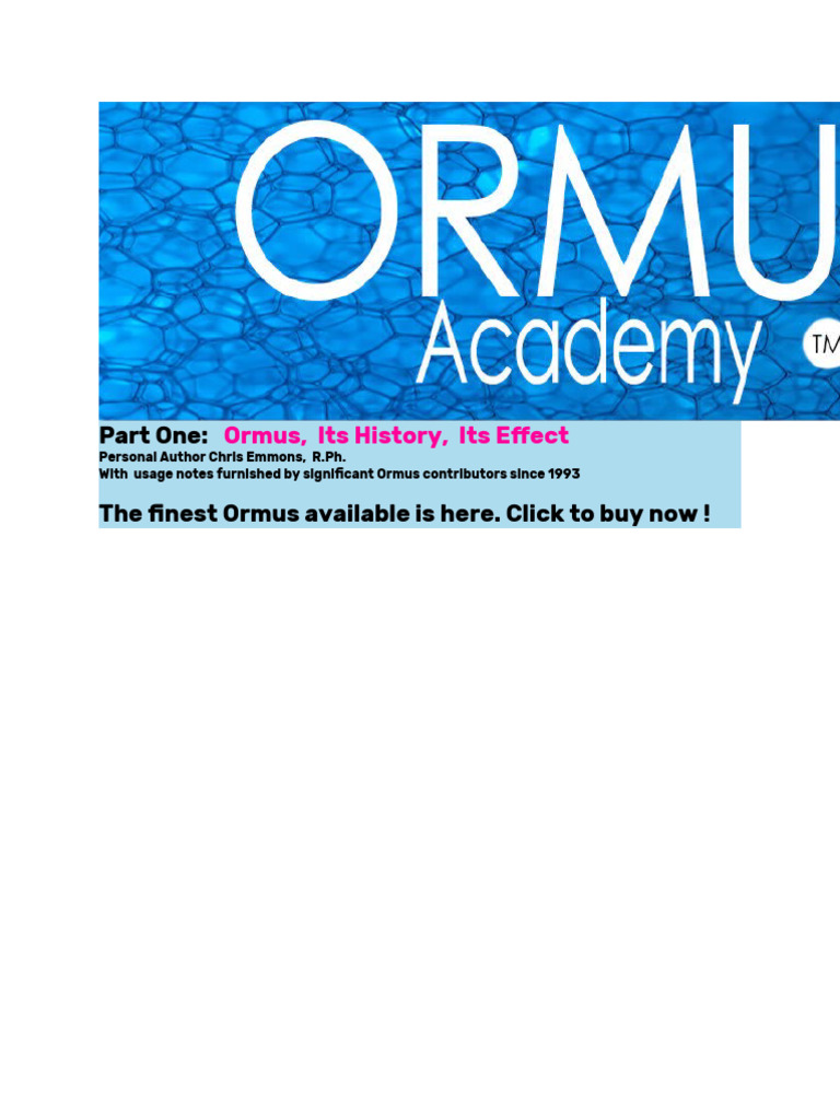Ormus Academy "Part One: "Ormus, Its History, Its Effect" | PDF