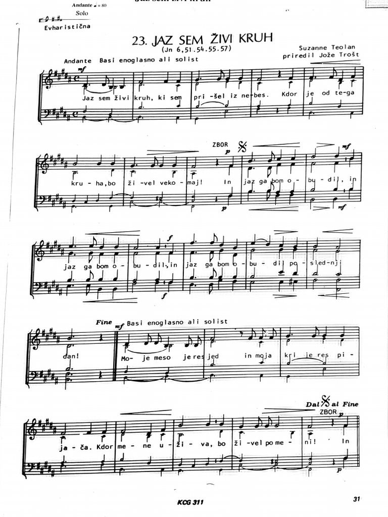 Jaz sem živi kruh | PDF