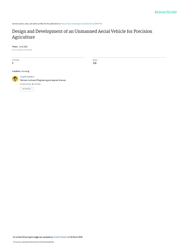 Design Developmentof Unmanned Aeriel Vehicle UAVfor Precision ...