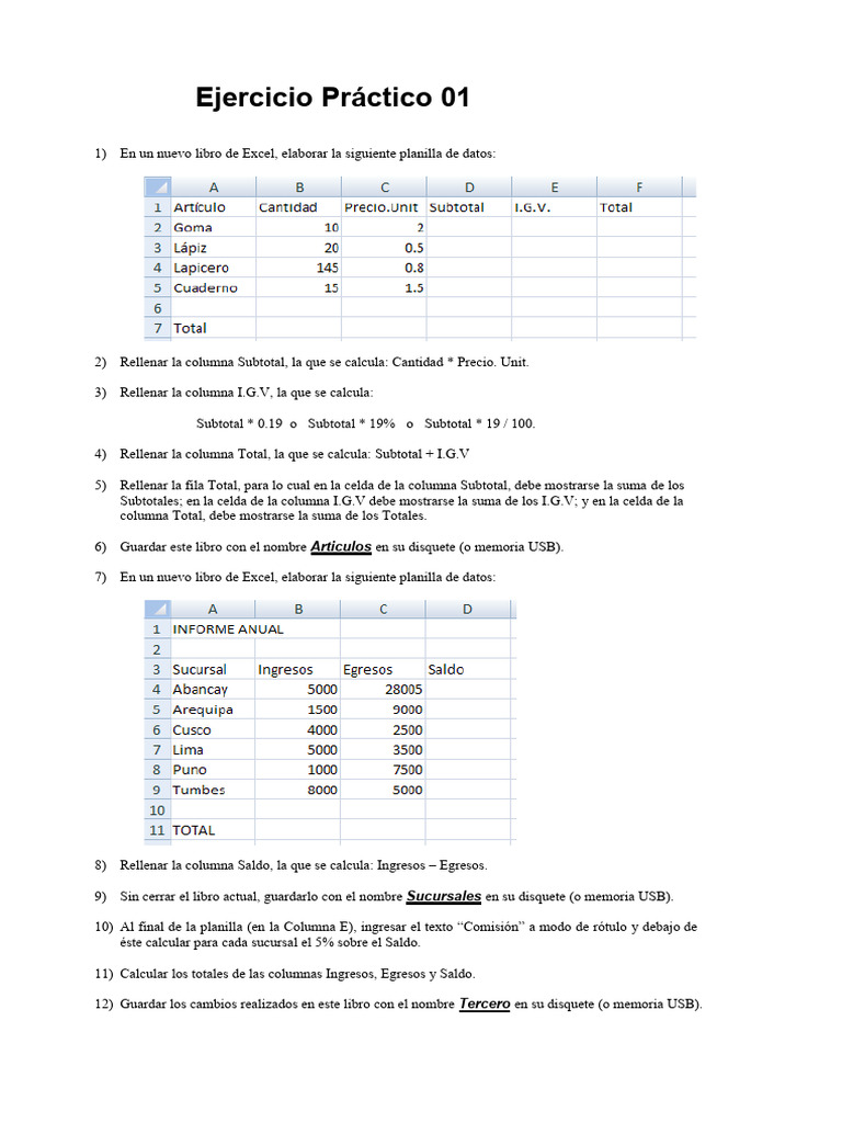 Practicas Excel | PDF | Microsoft Excel | Ingeniería Informática