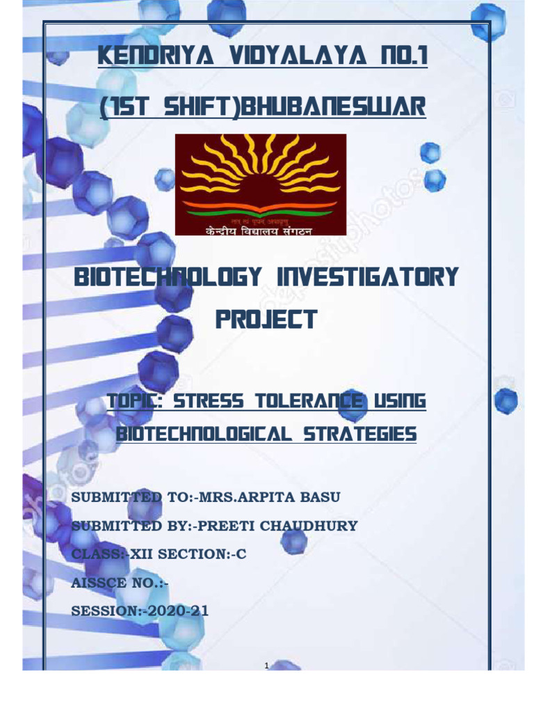 Biotechnology Investigatory Project | PDF | Genetically Modified Crops ...