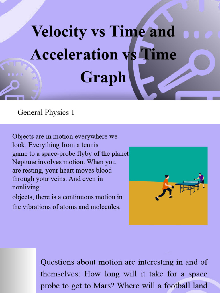 Lesson 11 - VELOCITY VS. TIME AND ACCELERATION VS. TIME GRAPH | PDF ...