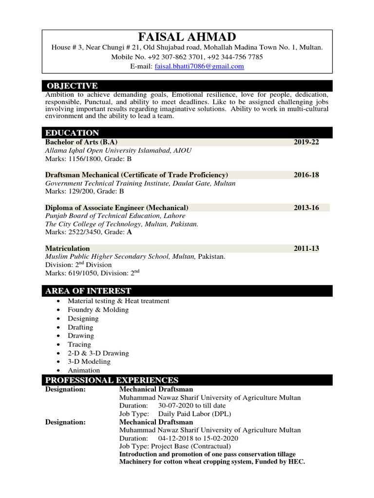 Faisal Ahmad - CV.. | PDF