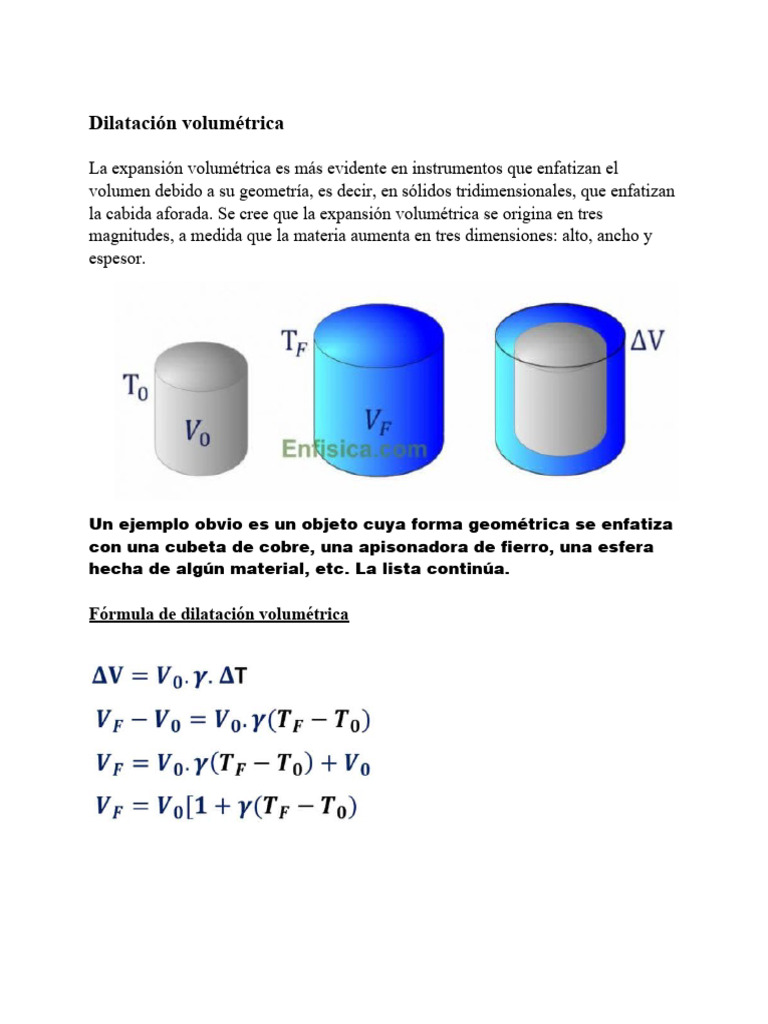 Dilatación Volumétrica - fisicaII | PDF | Estudios de idiomas ...