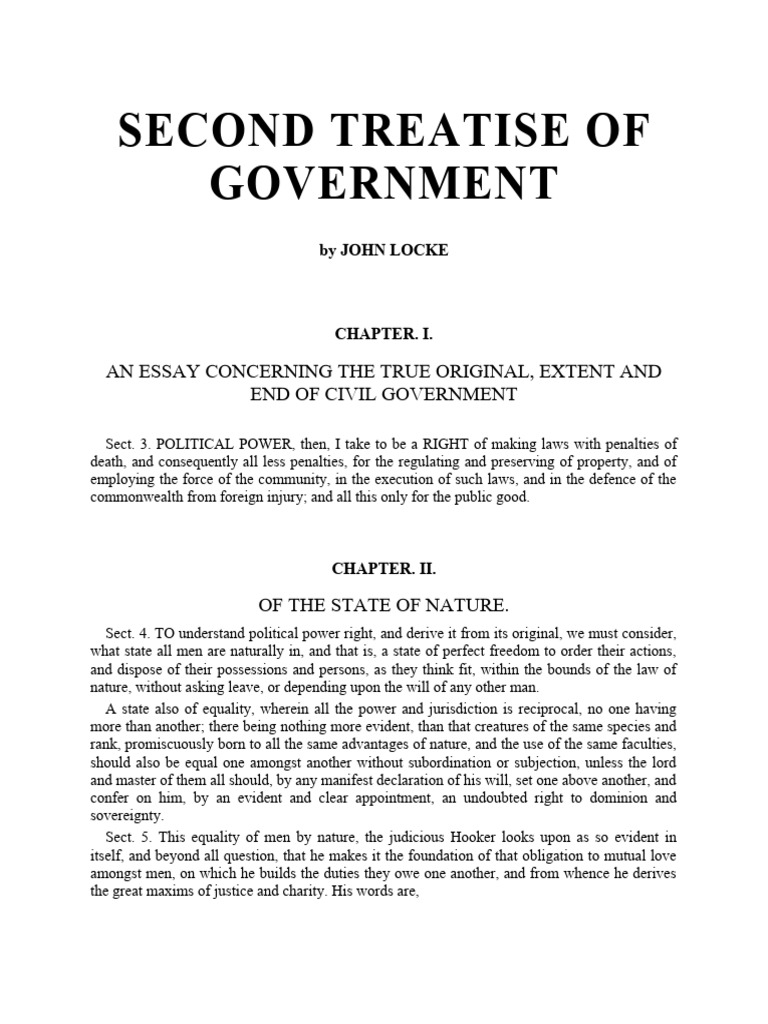 Locke, Second Treatise of Government, Selections-1 | PDF | Crimes ...