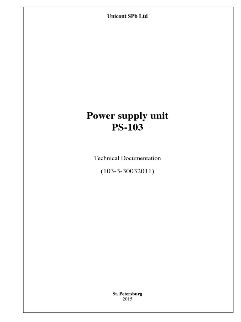 PS-103 Manual en | PDF | Power Supply | Mains Electricity