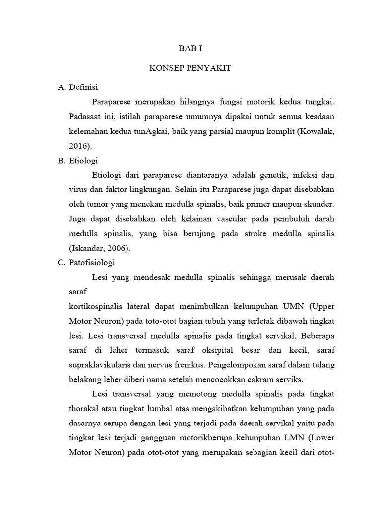 Definisi dan Penanganan Paraparese | PDF