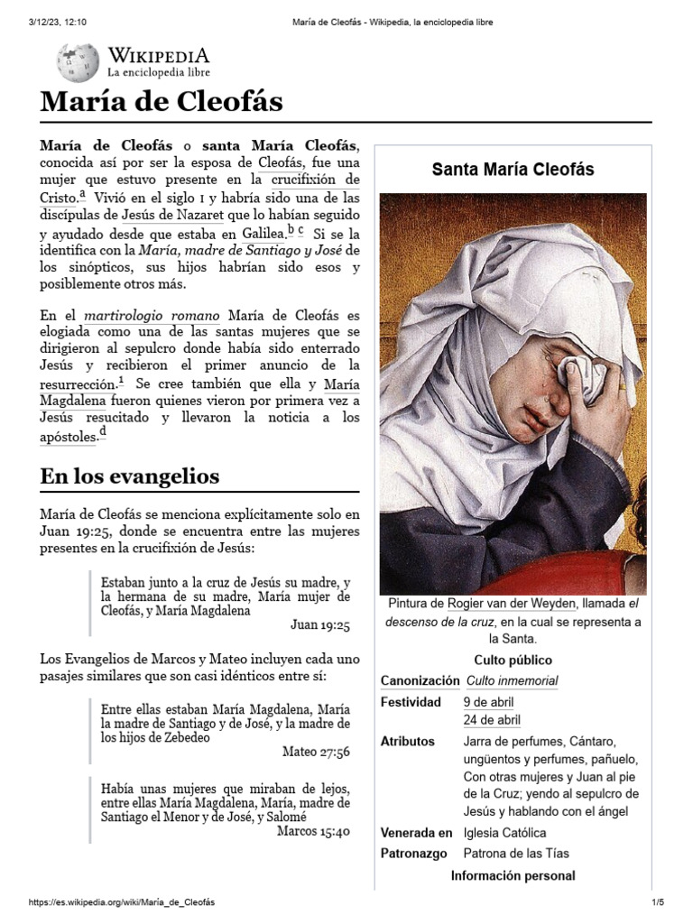 María de Cleofás: Vida y legado | PDF | Personas ejecutadas | Apocalípticos