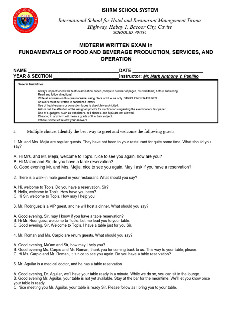 Ishrm School System | PDF