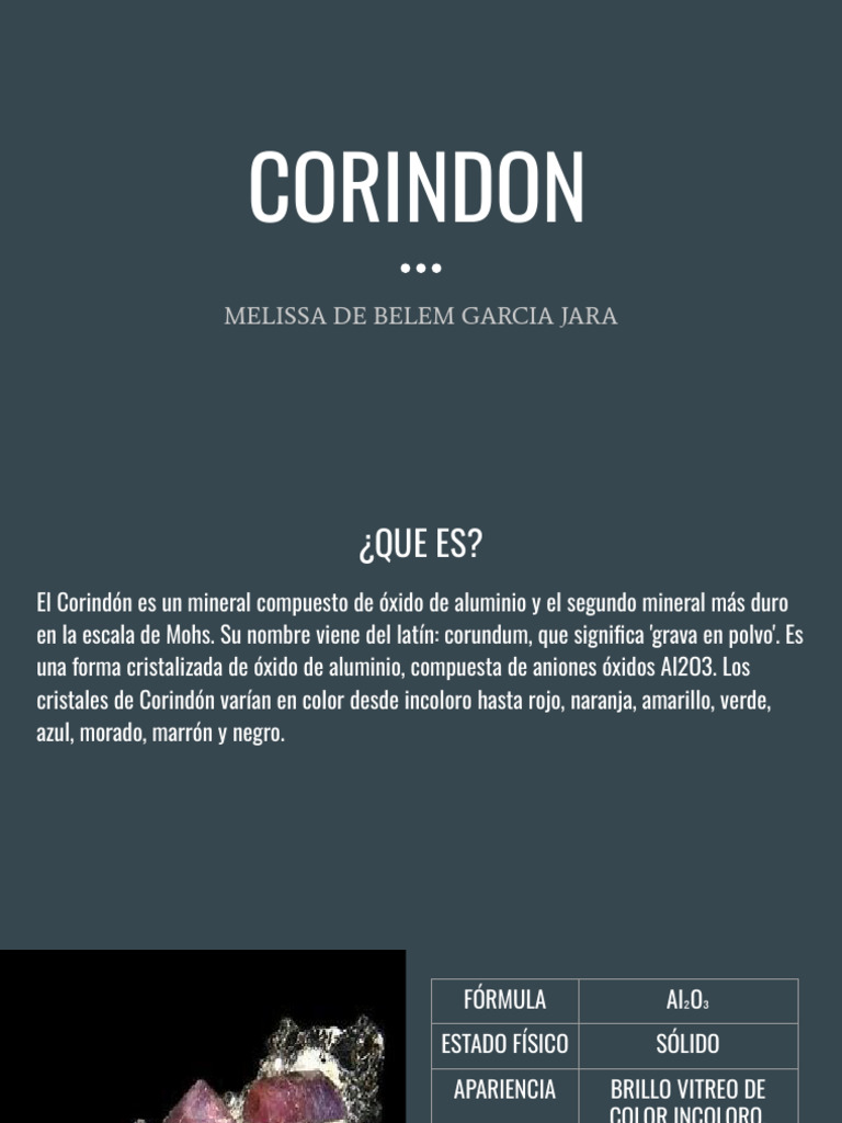 CORINDON | PDF | Óxido de aluminio | Compuestos químicos