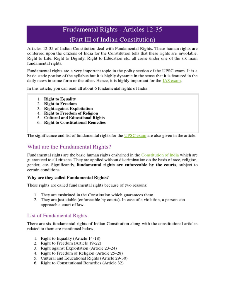 Fundamental Rights | PDF | Political Science | Ethical Principles