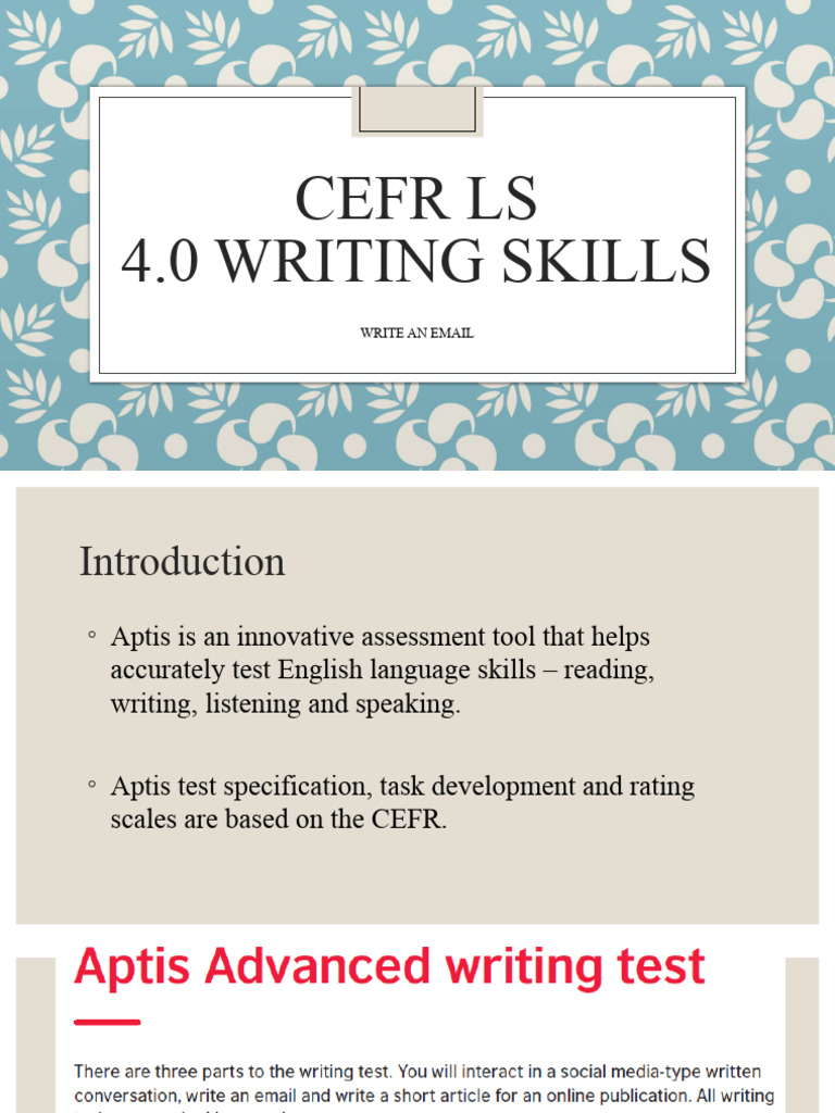 CEFR LS Writing Skills | PDF