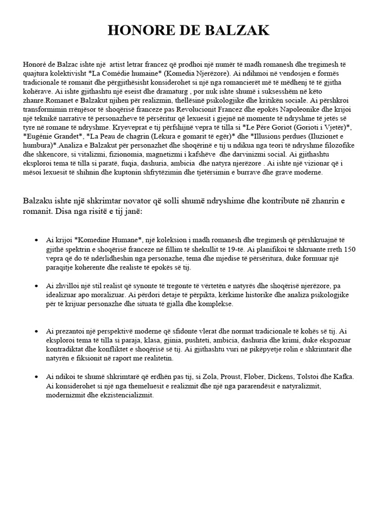 Honore de Balzak | PDF