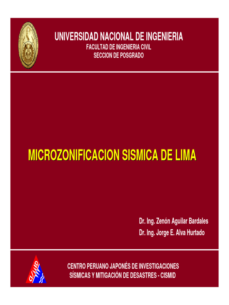 Mapa de Microzonificación Sísmica Lima | PDF | Lima | Geofísica