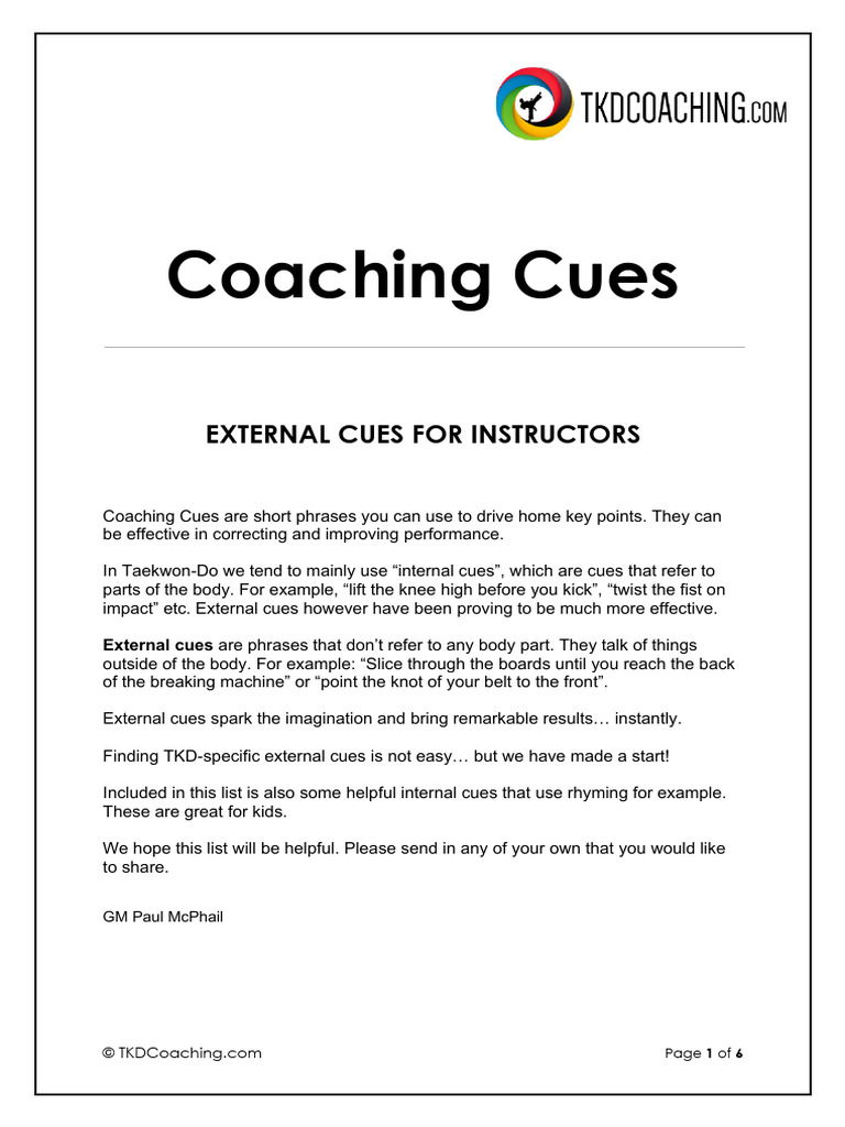 Coaching Cues | PDF
