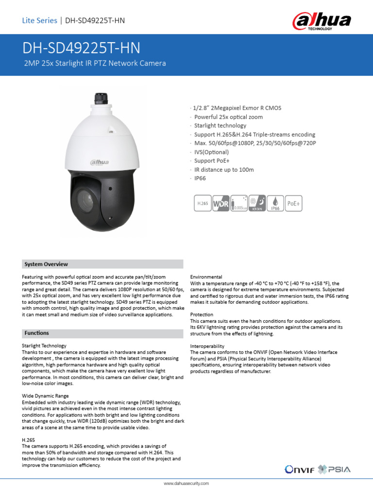 Dahua Camera Motorisee Ip | PDF | Pixel | Video