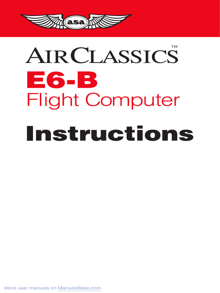 E6-B Flight Computer User Guide | PDF | Airspeed | Altitude