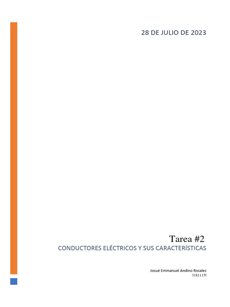 T2 JosueAndino 31811159 | PDF | Aislador (Electricidad) | Conductor ...