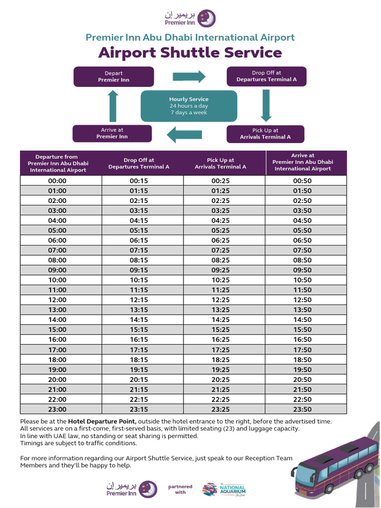 Premier Inn Abu Dhabi Airport Shuttle Service | PDF | Transport ...