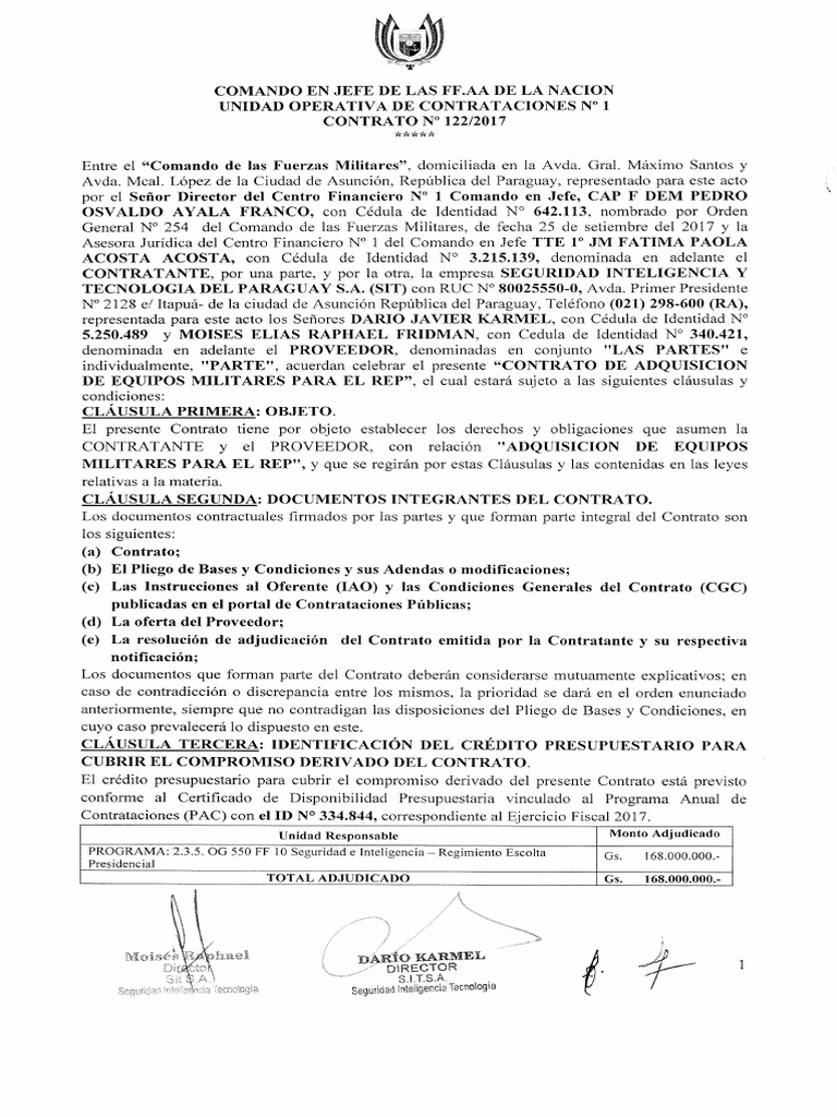 Contrato N 122 LPN N 14 Adq de Eq Militares para El Rep Sit 1511953144226 | PDF