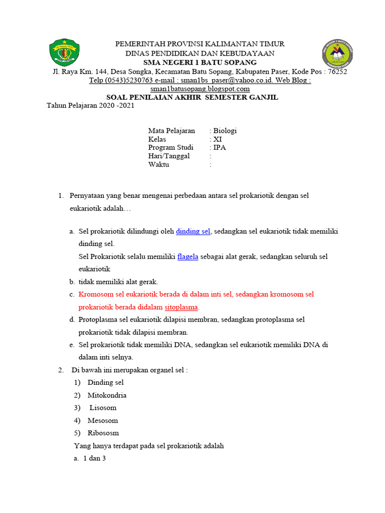 Soal Pas 2020-2021 | PDF