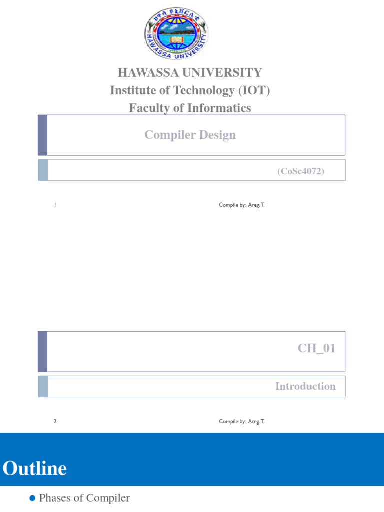 CH01 - Compiler Design | PDF | Parsing | Compiler CH01 - Compiler Design | PDF | Parsing | Compiler