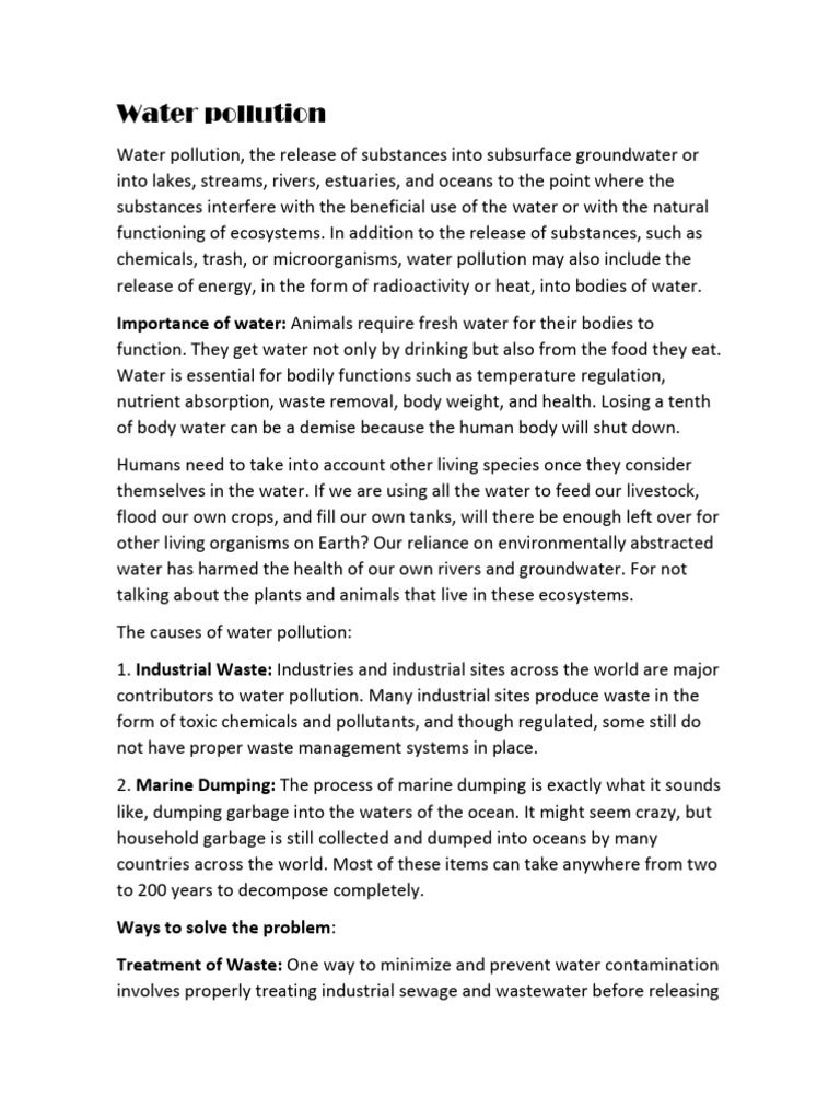 Water Pollution | PDF | Water Pollution | Sewage Treatment