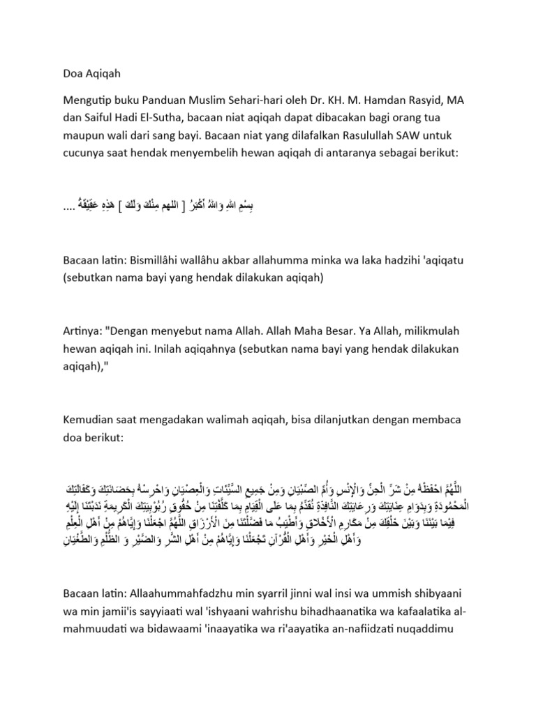 Doa Aqiqah-WPS Office | PDF