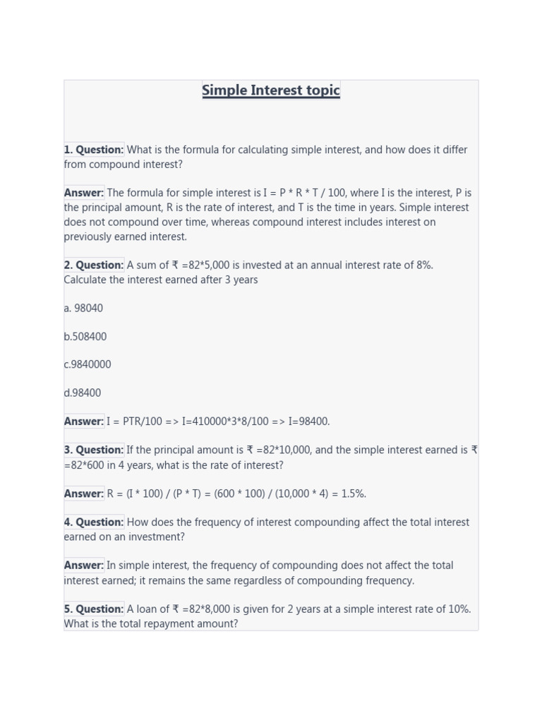 Arhimatic Question and Answers | PDF | Interest | Compound Interest
