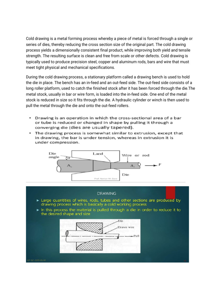 Cold Drawing Process for Metal Forming | PDF