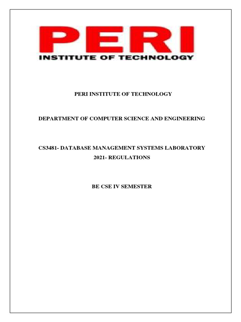 DBMS Manual | PDF | Database Index | Sql