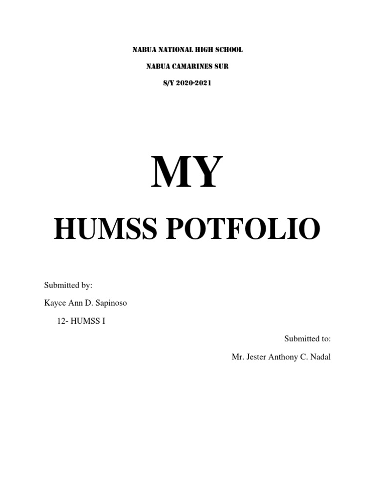 HUMSS Portfolio: Social Science Insights | PDF | Social Sciences | Science