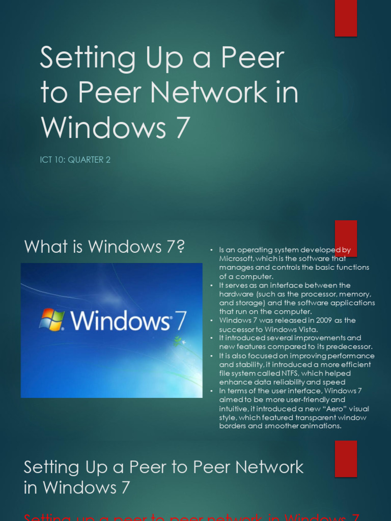 Setting Up A Peer To Peer Network in Windows 7 | PDF | Microsoft ... Setting Up A Peer To Peer Network in Windows 7 | PDF | Microsoft ...