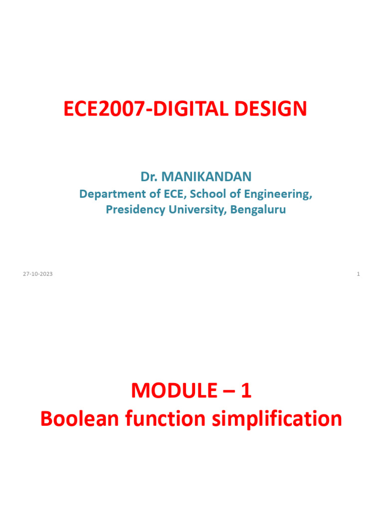 ECE2007 Digital Design | PDF | Logic Gate | Electronic Design