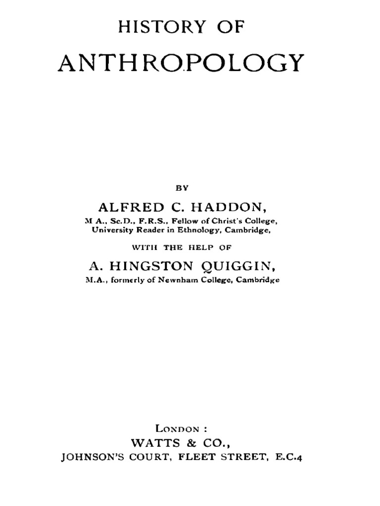 Alfred C. Haddon - History of Anthropology | PDF | Philosophy