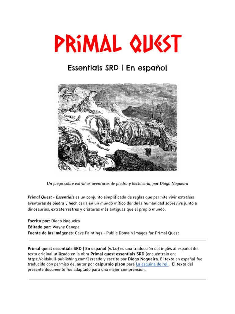 Primal Quest Essentials SRD | PDF