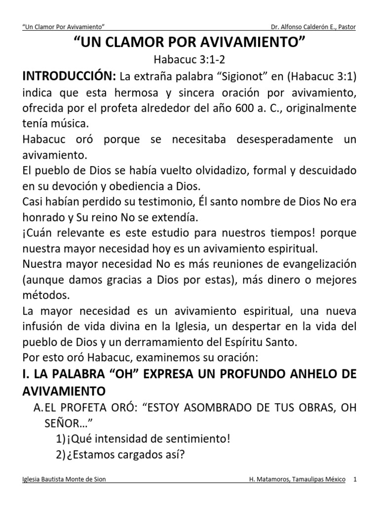 Un Clamor Por Avivamiento | PDF | Filosofia | Estudos de Línguas ...