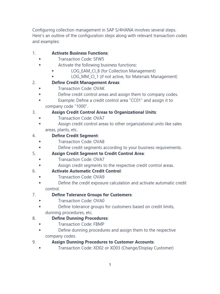 SAP S/4HANA Collection Management Setup | PDF | Information Technology ...